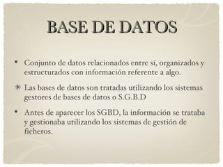 Sistemas Gestores de Bases de Datos | PPT
