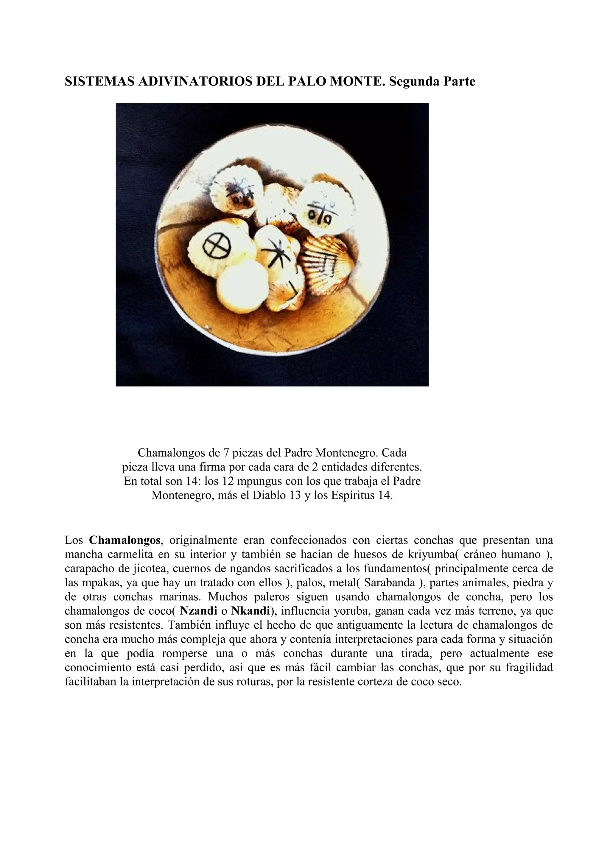 Sistemas adivinatorios del palo monte | PDF