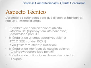 Sistemas computacionales: Quinta Generación | PPTX