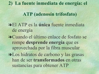 Sistemas de producción de energía para la actividad física | PPT