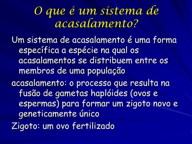 Sistemas de acasalamento | PDF