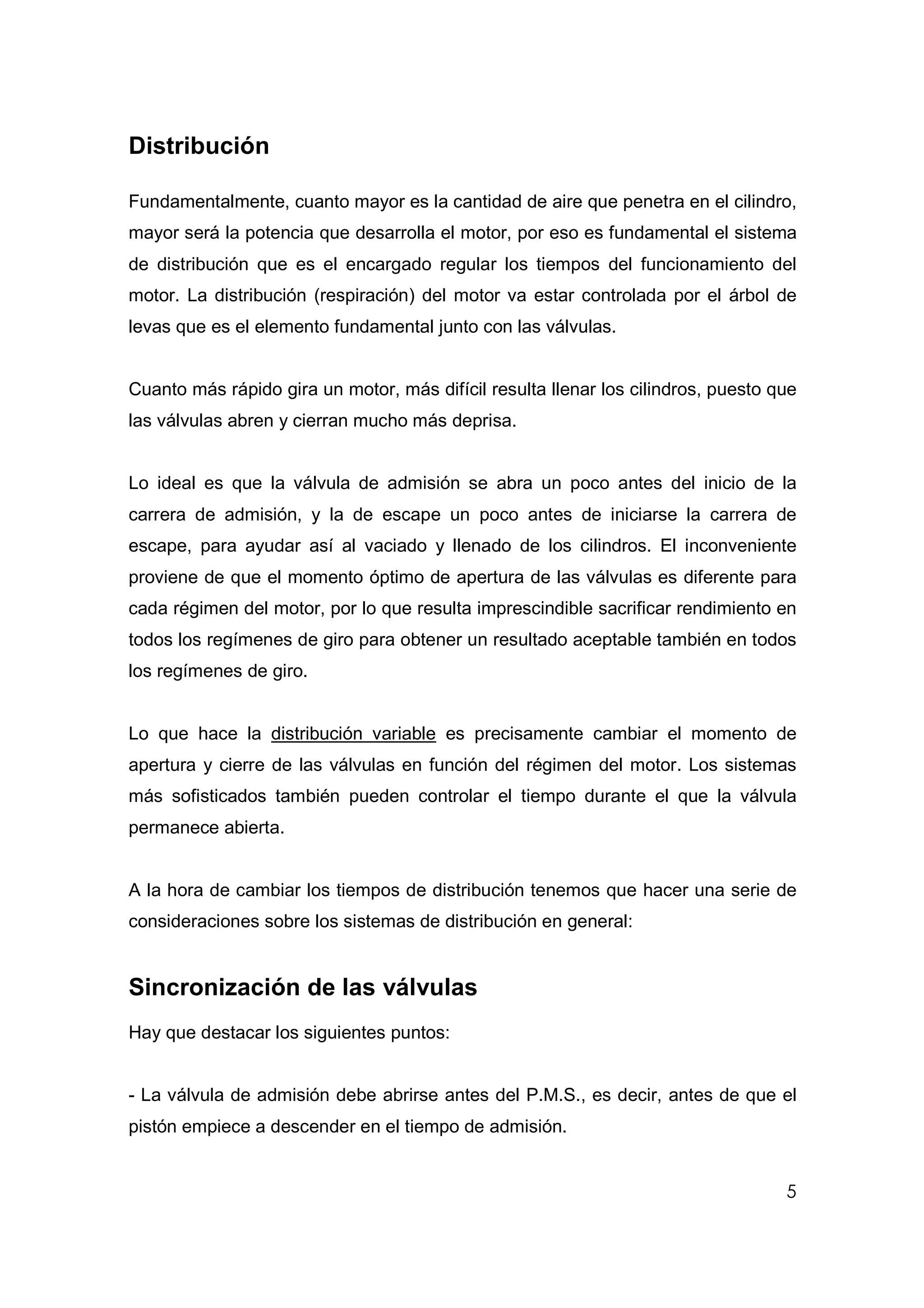 Sistemas de distribucion variable | PDF