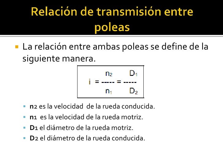 Sistemas de transmisión de poleas con correa