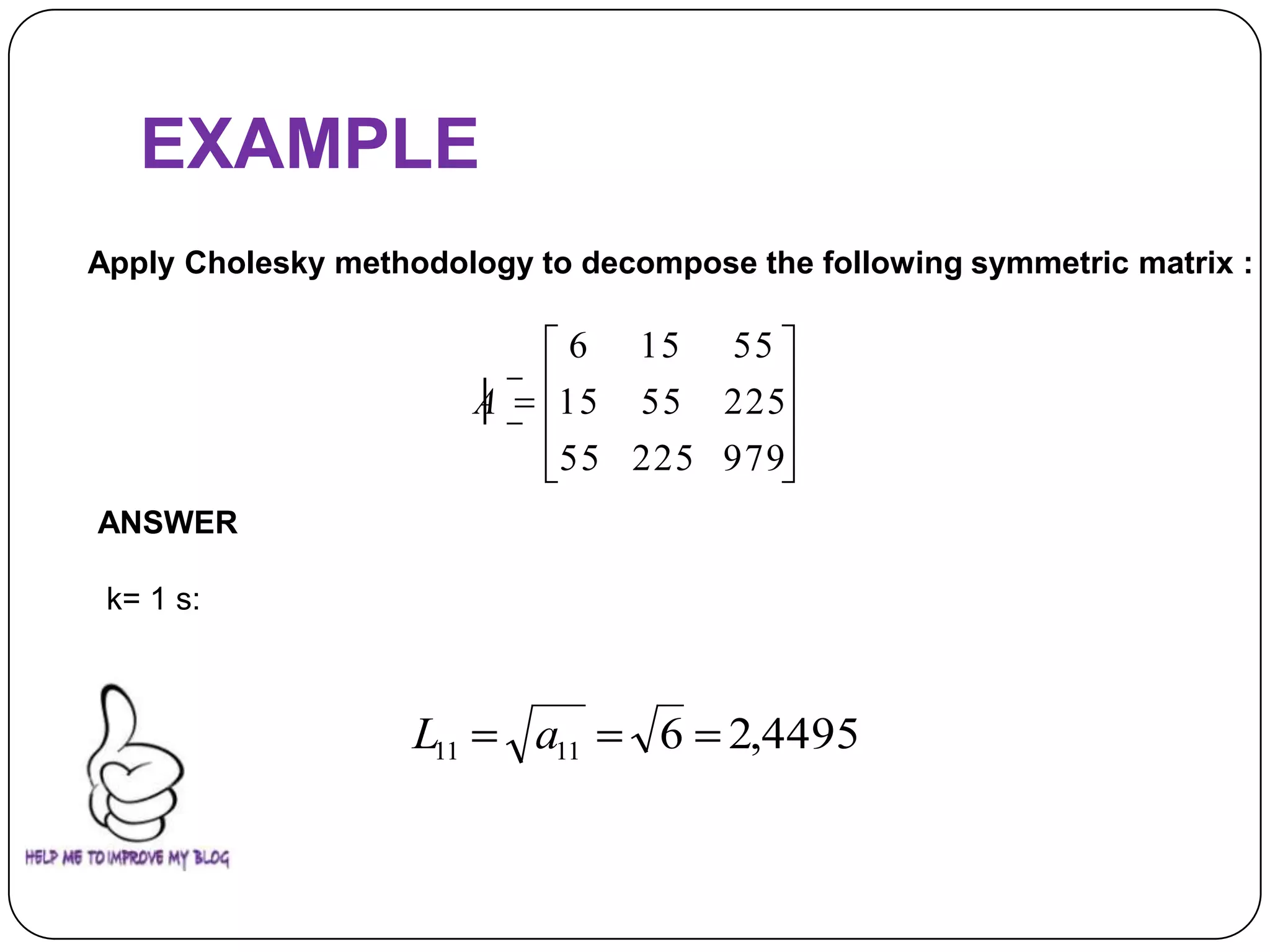 Cholesky method and Thomas | PPTX