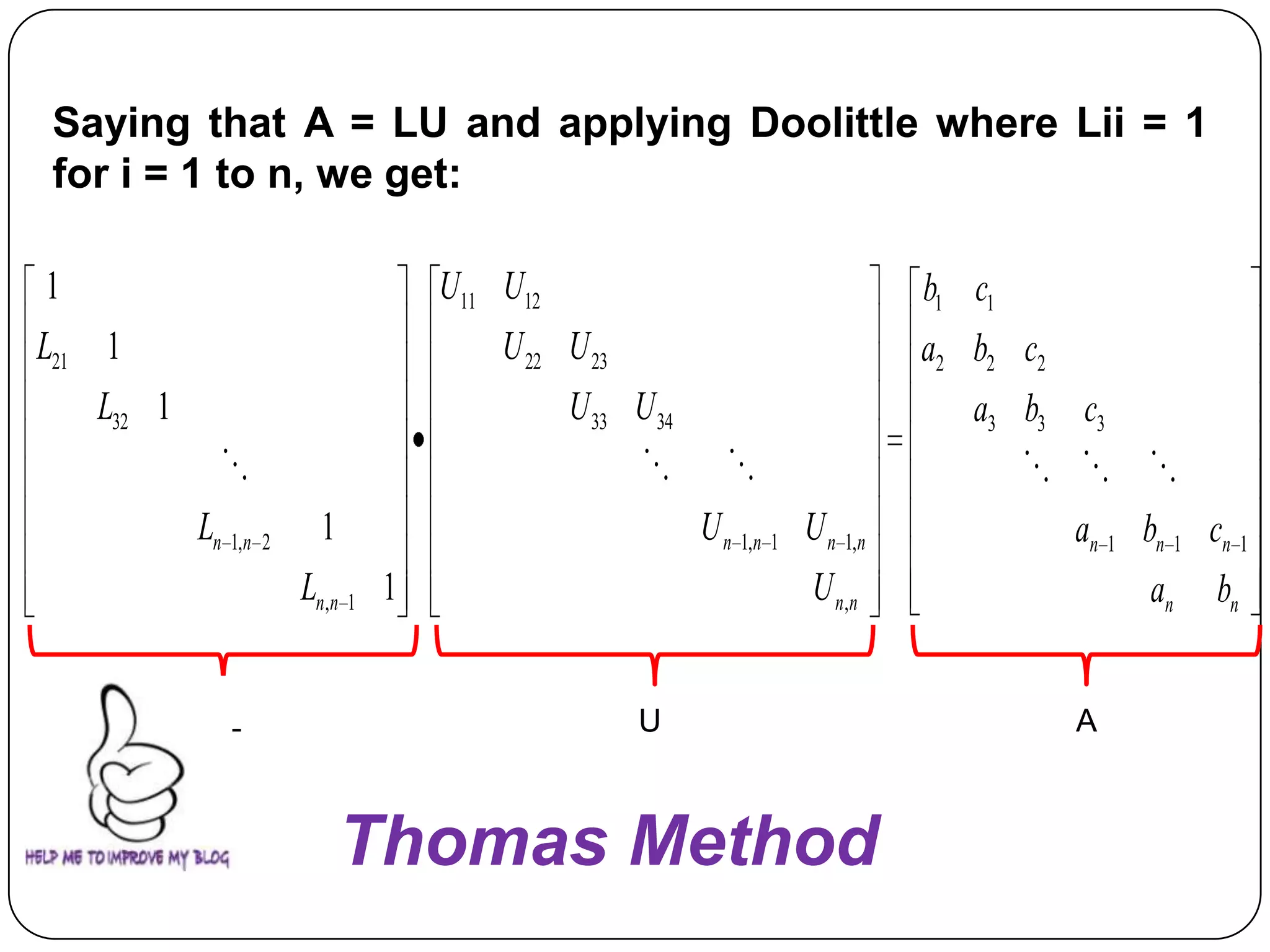 Cholesky method and Thomas | PPTX