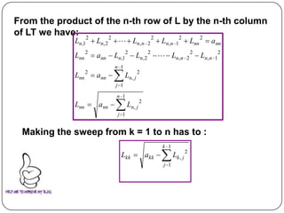 Cholesky method and Thomas | PPTX