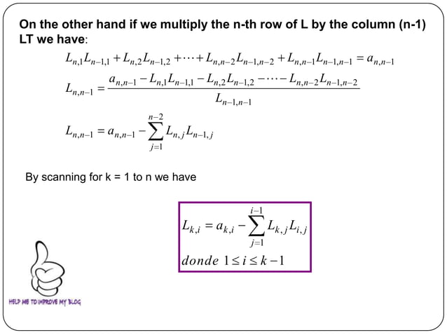 Cholesky method and Thomas | PPT