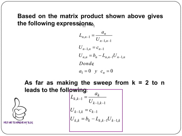 Cholesky method and Thomas | PPT