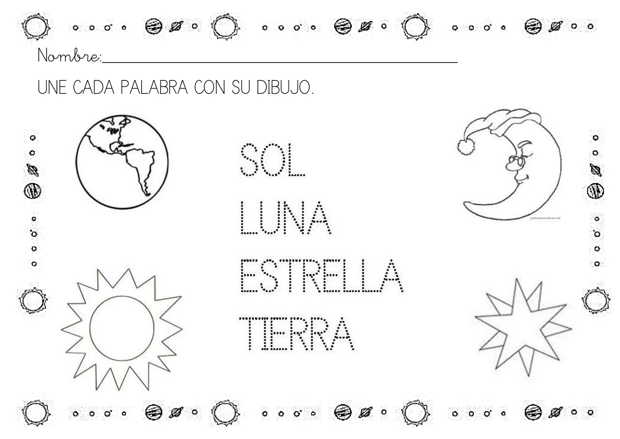 Hojas De Trabajo Y Actividades Sobre El Sistema Solar