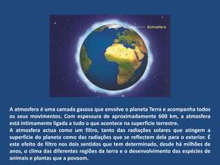 Sistema solar; atmosfera; radiação solar | PPTX