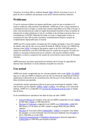 Sistema telefónico móvil avanzado AMPS | PDF