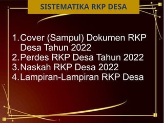Pelatihan Sistematika dan Format RKP Desa.pptx