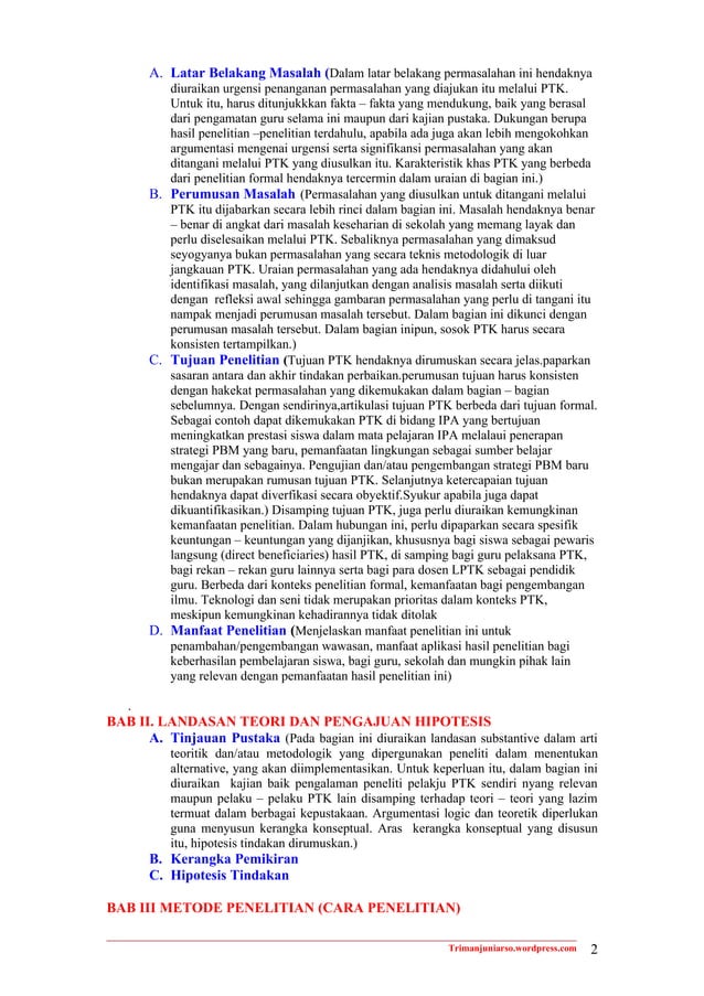 Sistematika dan penjelasan ptk | PDF