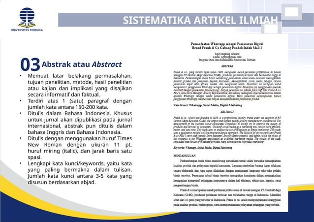 SISTEMATIKA KARYA TULIS ILMIAH (KARYA ILMIAH) | PPT