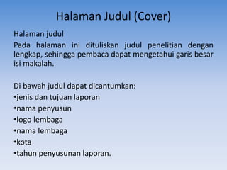 Sistematika penulisan karya ilmiah (makalah) | PPTX