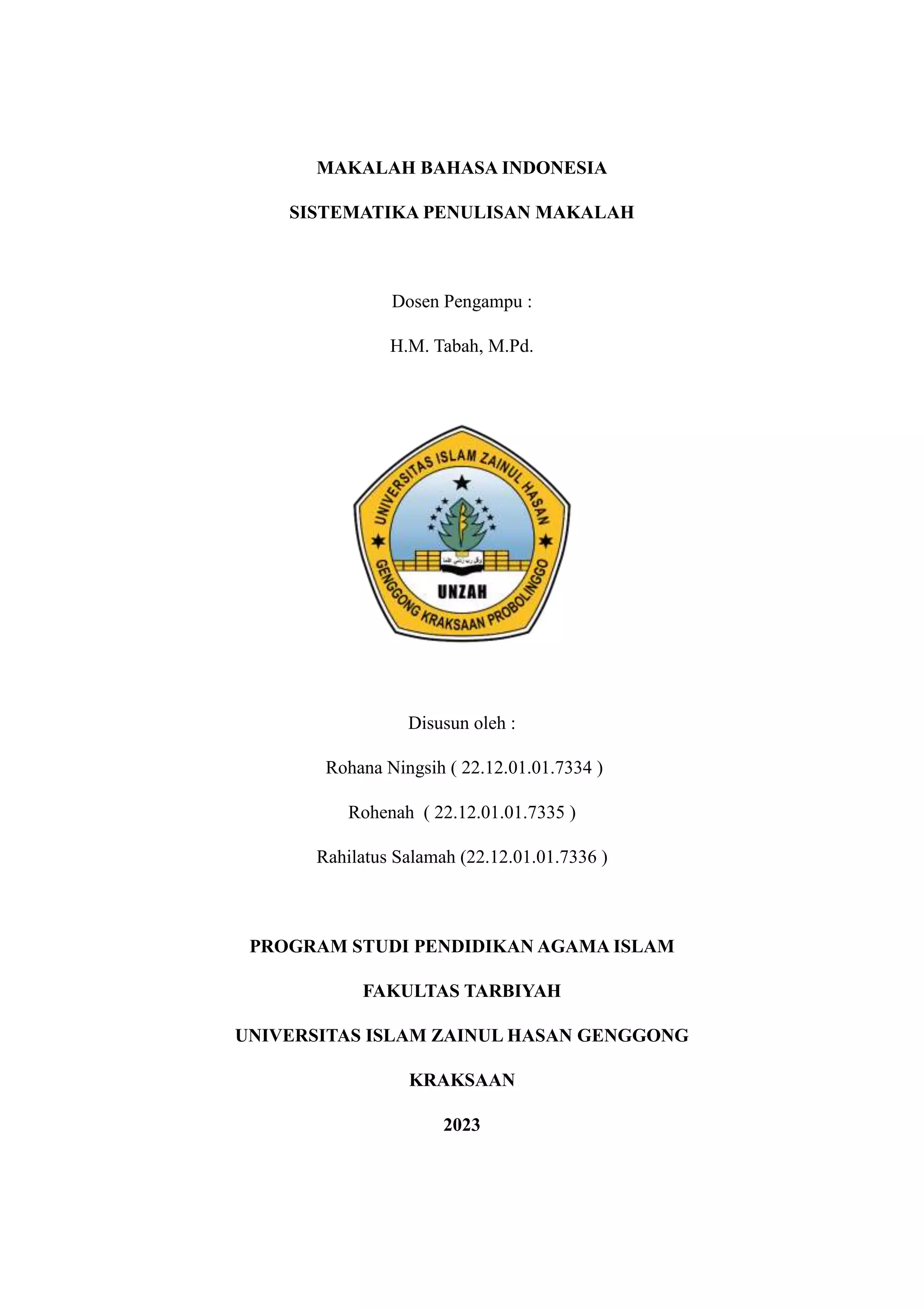 Sistematika Penulisan Makalah.docx