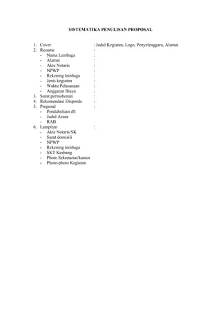Sistematika penulisan proposal | DOCX