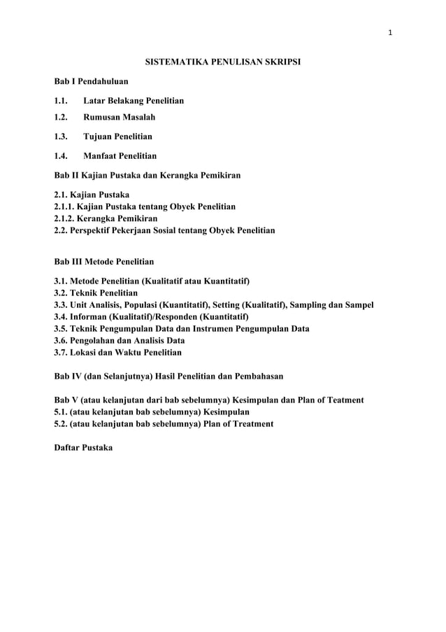 Sistematika penulisan skripsi ks | PDF