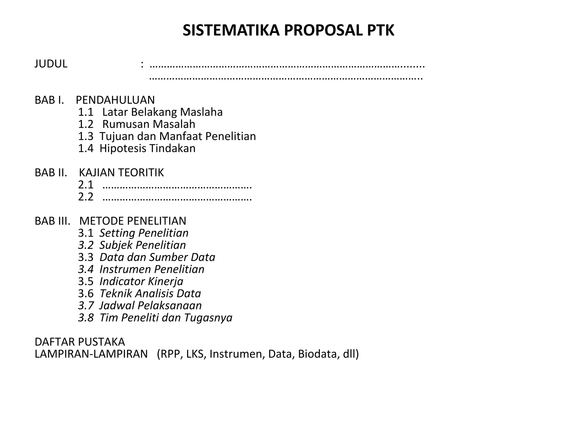 Sistematika ptk | ODP