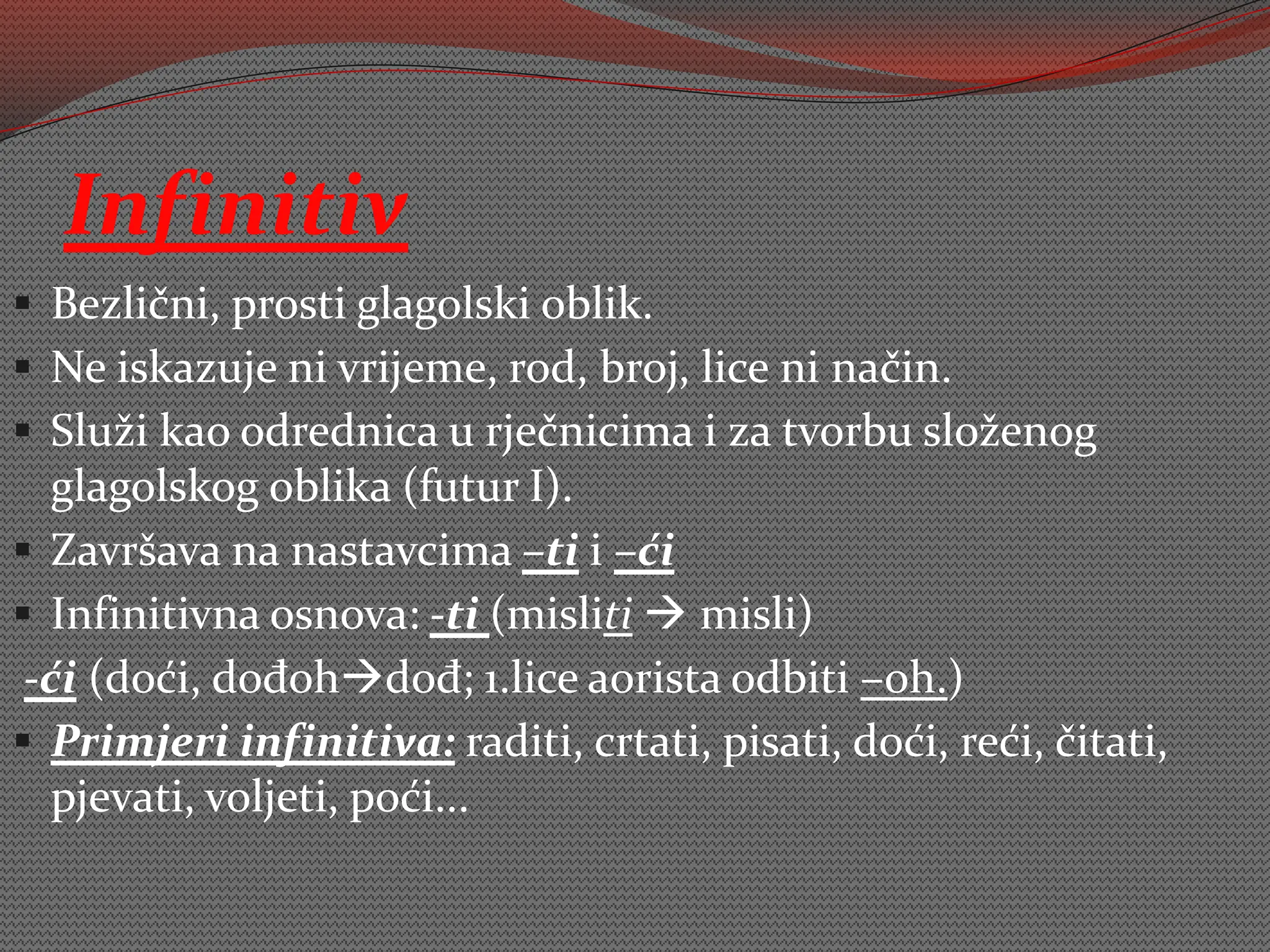 BHS - Glagolski Oblici | PPTX