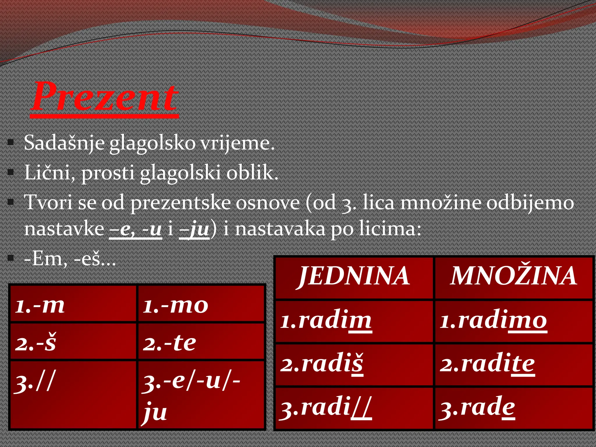 BHS - Glagolski Oblici | PPTX