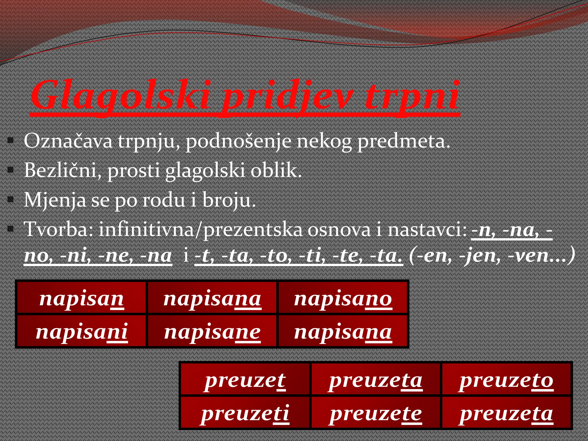 BHS - Glagolski Oblici | PPTX