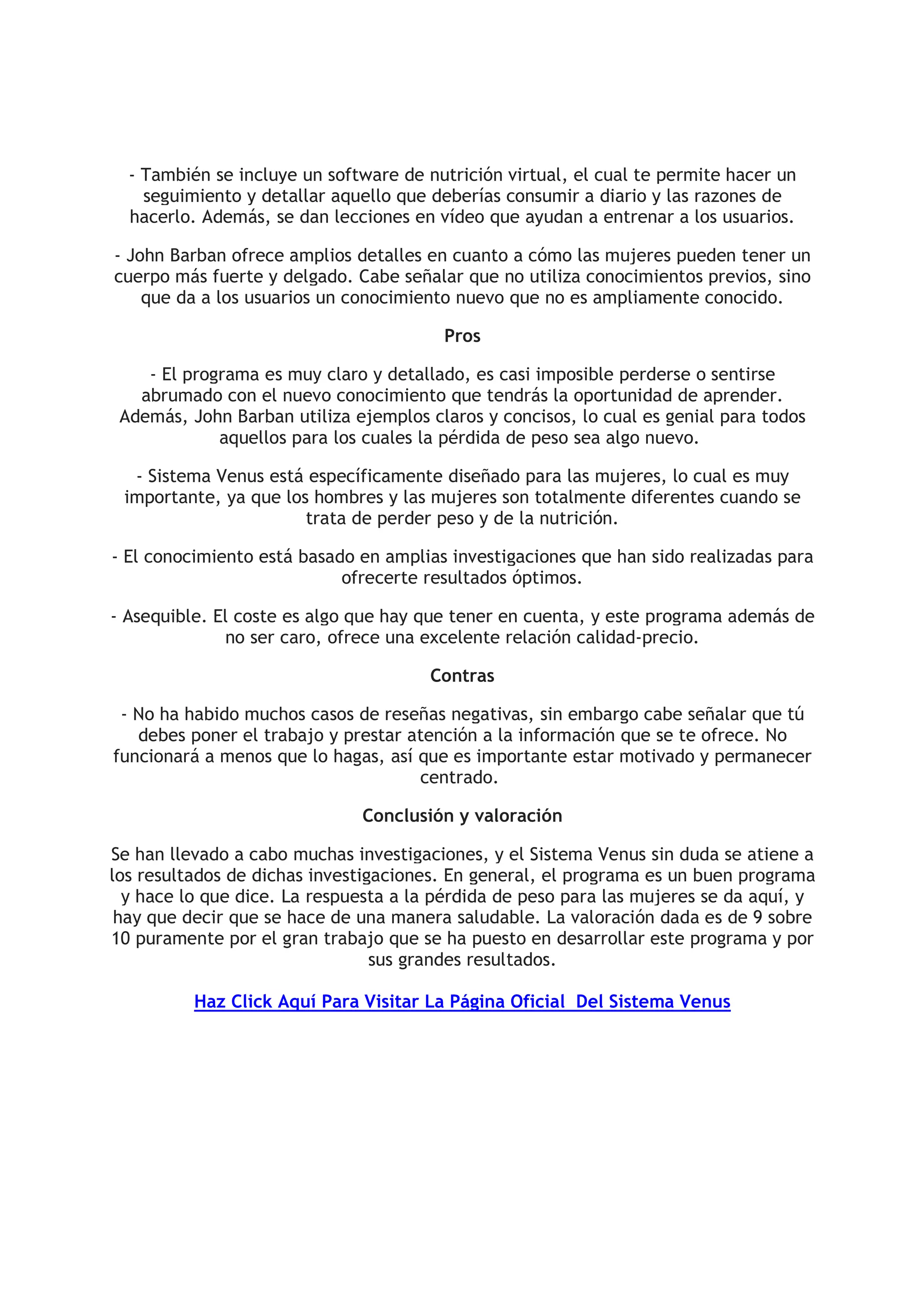 Sistema venus de john barban funciona | PDF | Weight Loss | Healthy Living