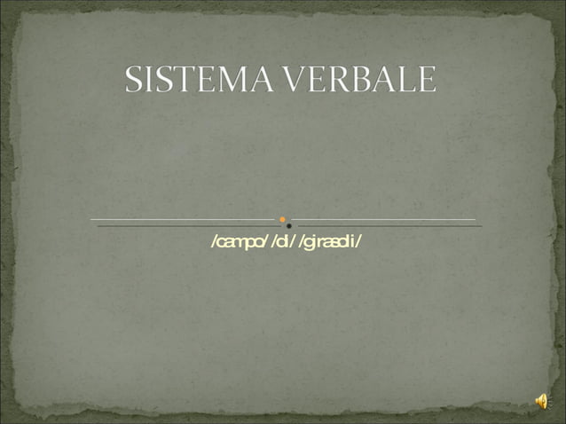 Sistema Verbale | PPT