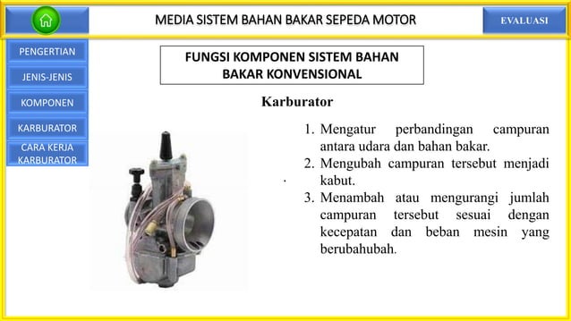 SISTEM BAHAN BAKAR SEPEDA MOTOR untuk sekolah menengah kejuruan | PPTX