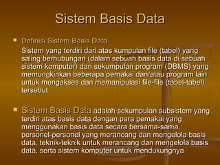 Sistem Basis Data | PDF