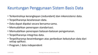 Pengenalan Sistem Basis Data (Database System) | PPT