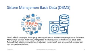 Pengenalan Sistem Basis Data (Database System) | PPT