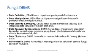 Pengenalan Sistem Basis Data (Database System) | PPT
