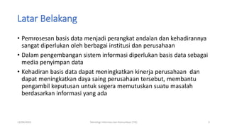 Pengenalan Sistem Basis Data (Database System) | PPT