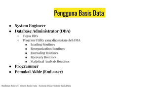 Sistem Basis Data - Konsep Dasar Sistem Basis Data | PPT