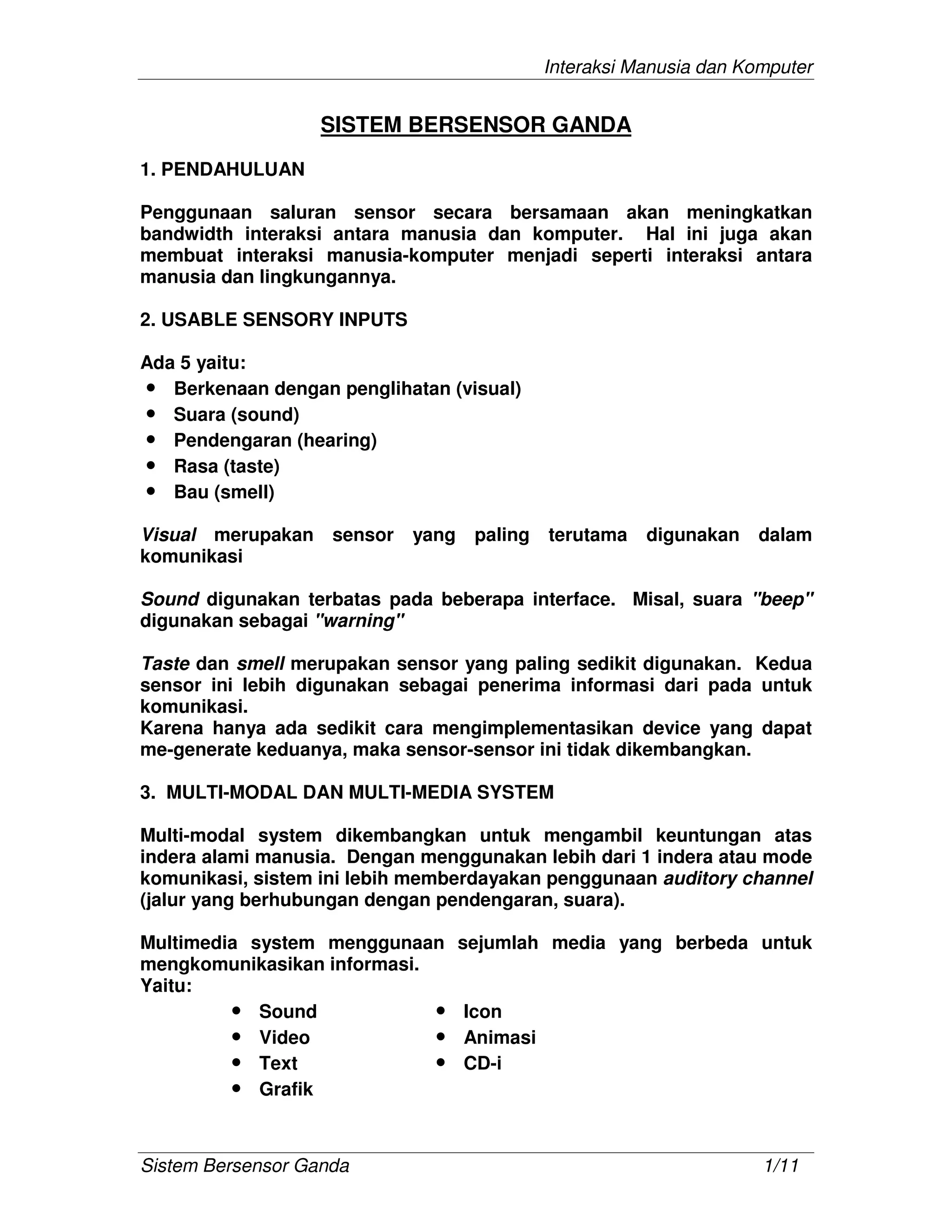 SISTEM BERSENSOR GANDA | PDF