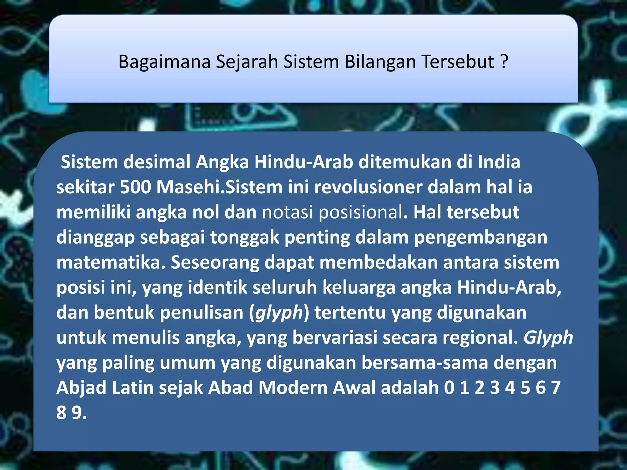 Sistem bilanga hindu arab | PPTX