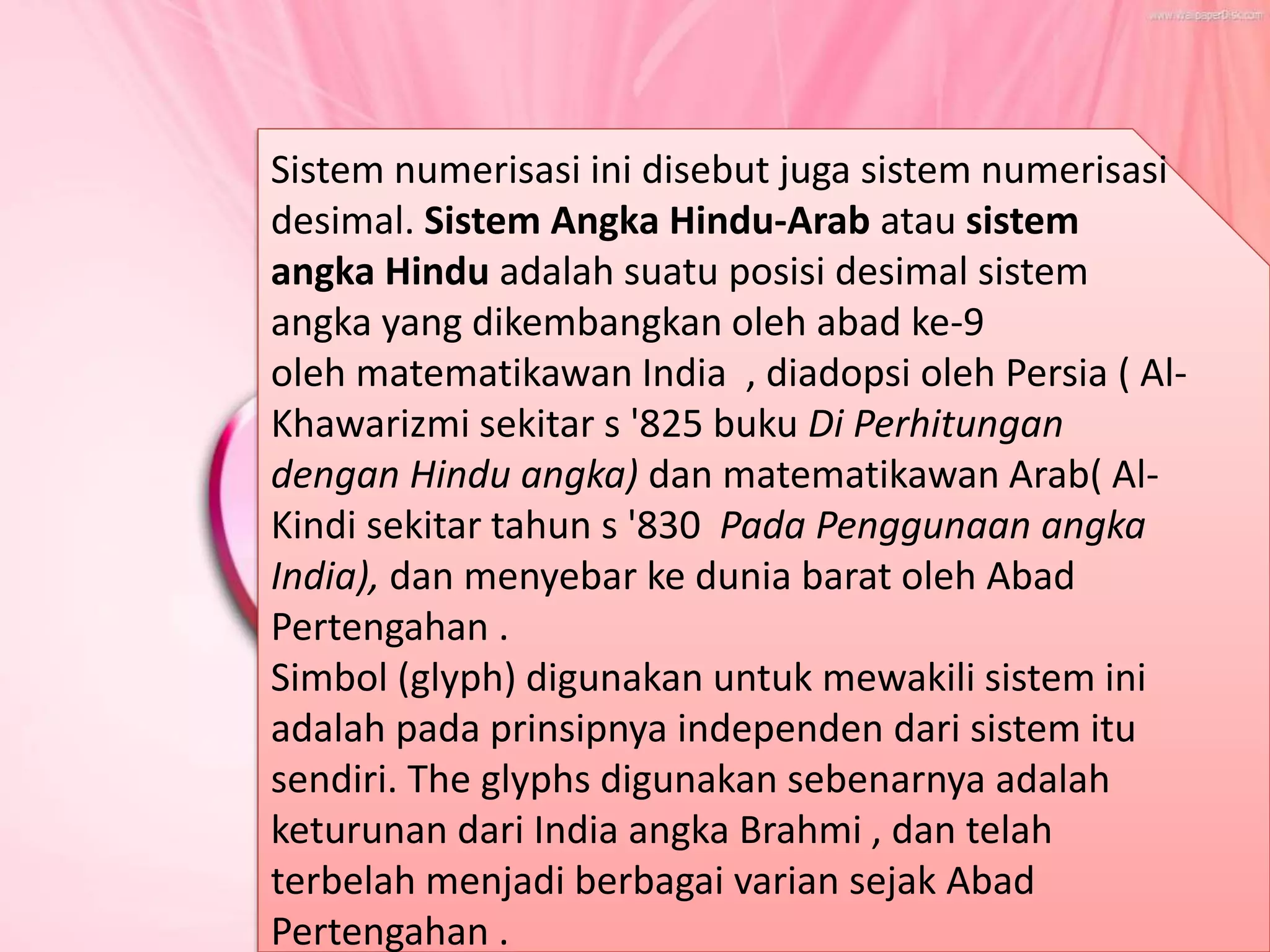 Sistem bilanga hindu arab | PPTX