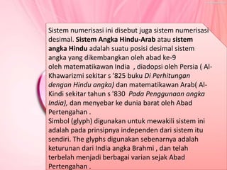 Sistem bilanga hindu arab | PPTX