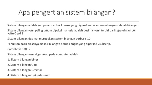 Sistem bilangan | PPTX