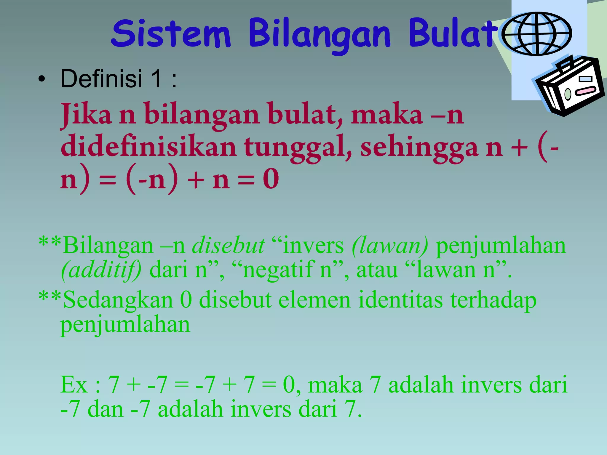 Sistem bilangan bulat (makul teori bilangan) | PPTX