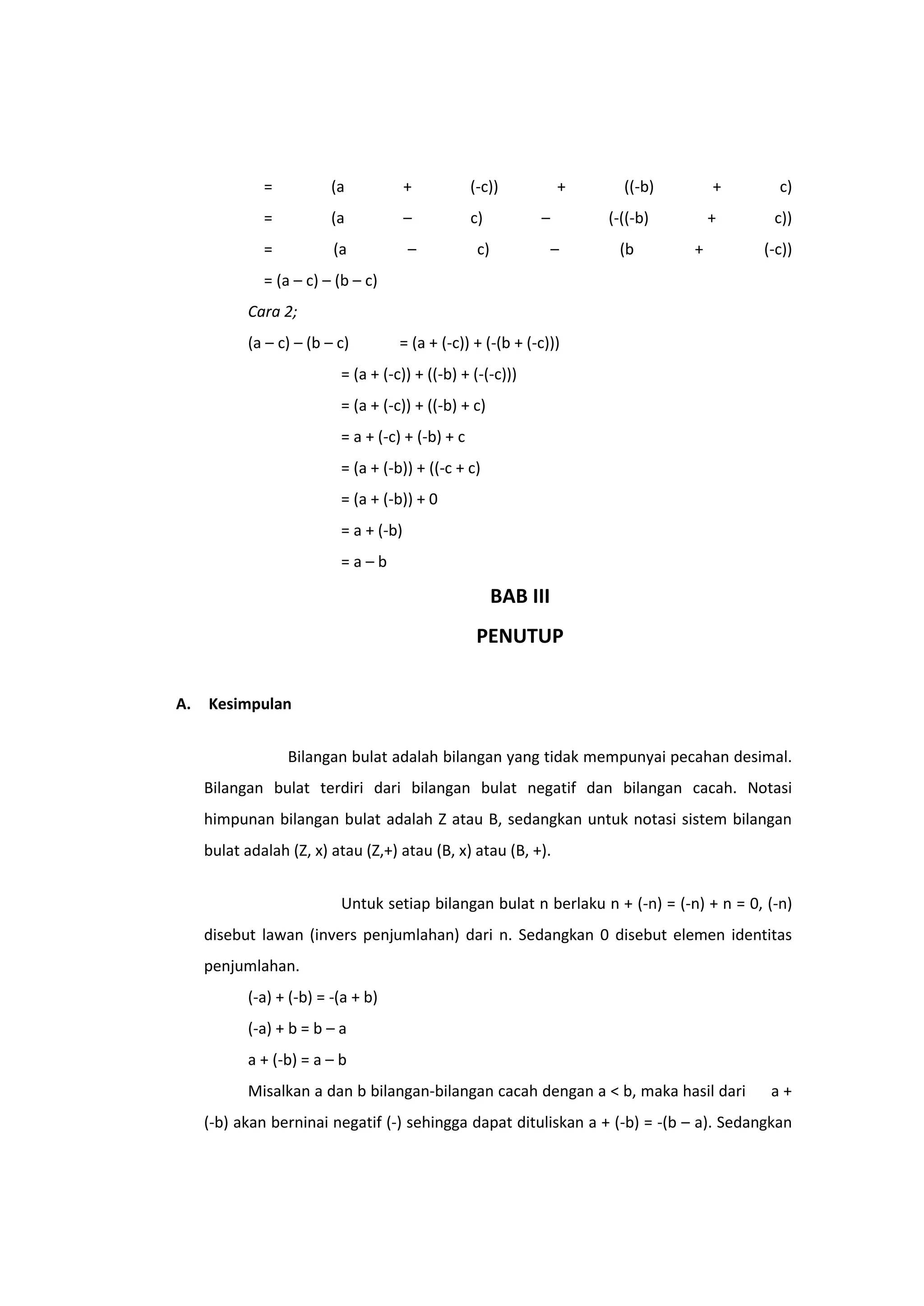 Sistem bilangan bulat (ma kul teori bilangan) | DOCX