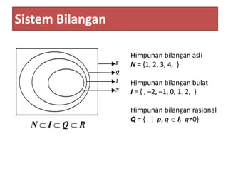 Sistem bilangan real himpunan bilangan real | PPT