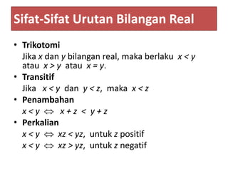 Sistem bilangan real himpunan bilangan real | PPT