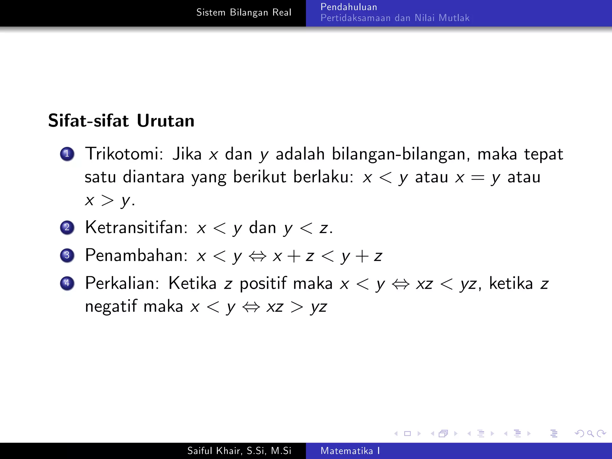 Sistem bilangan real ( matematika i ) | PDF