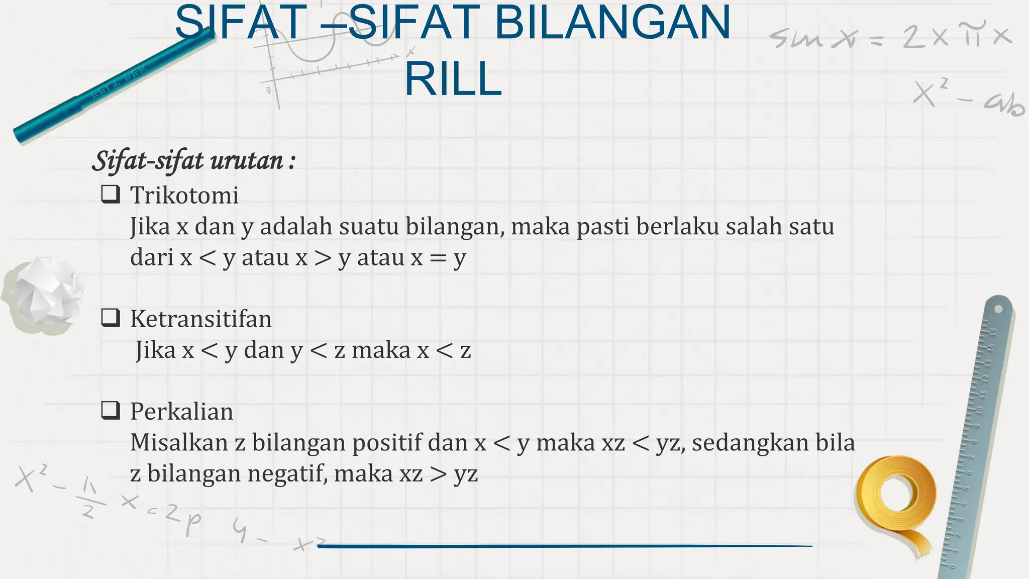 Sistem Bilangan Riil (Pertidaksamaan linier) | PPTX