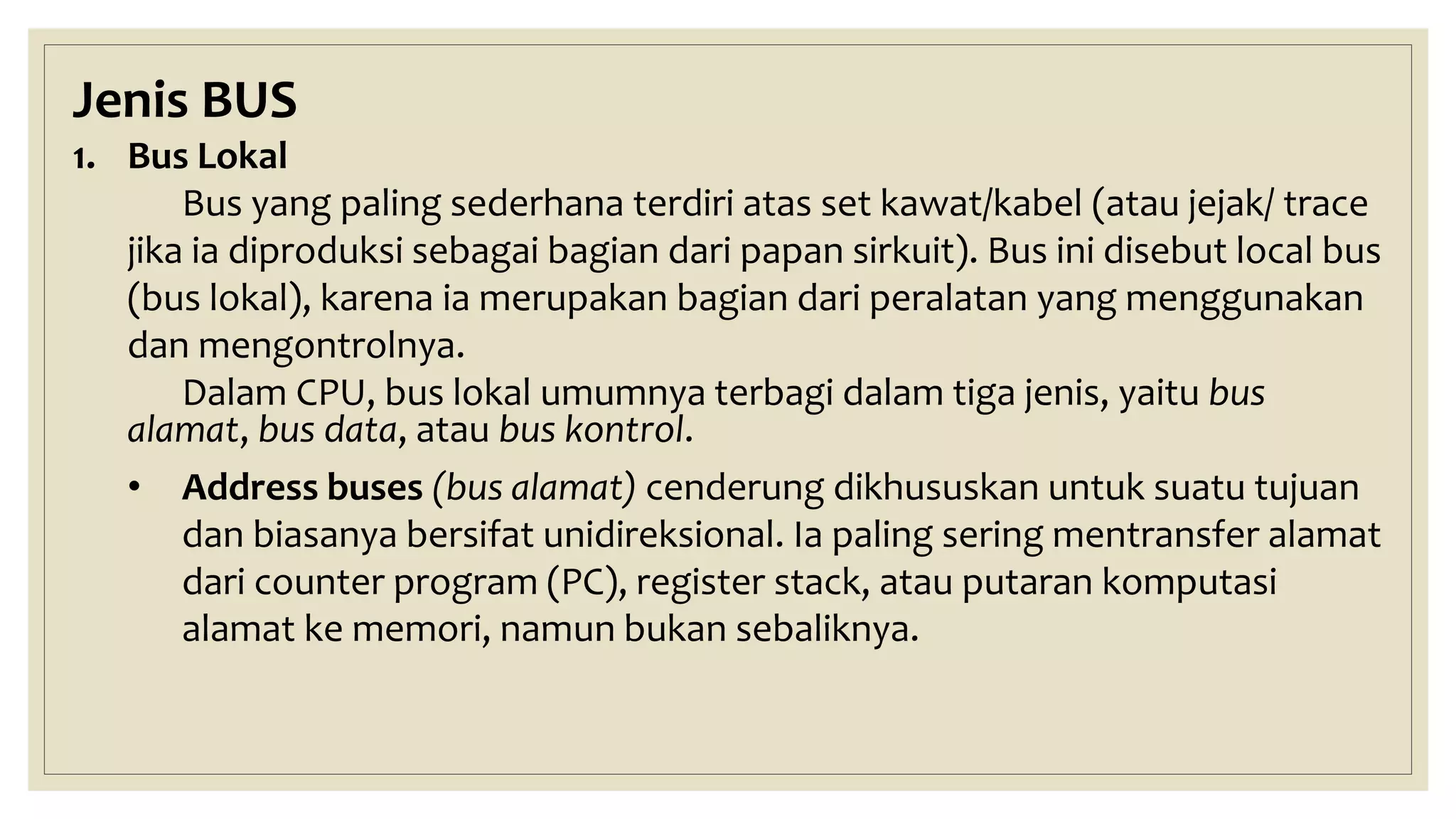 Sistem bus komputer | PPTX
