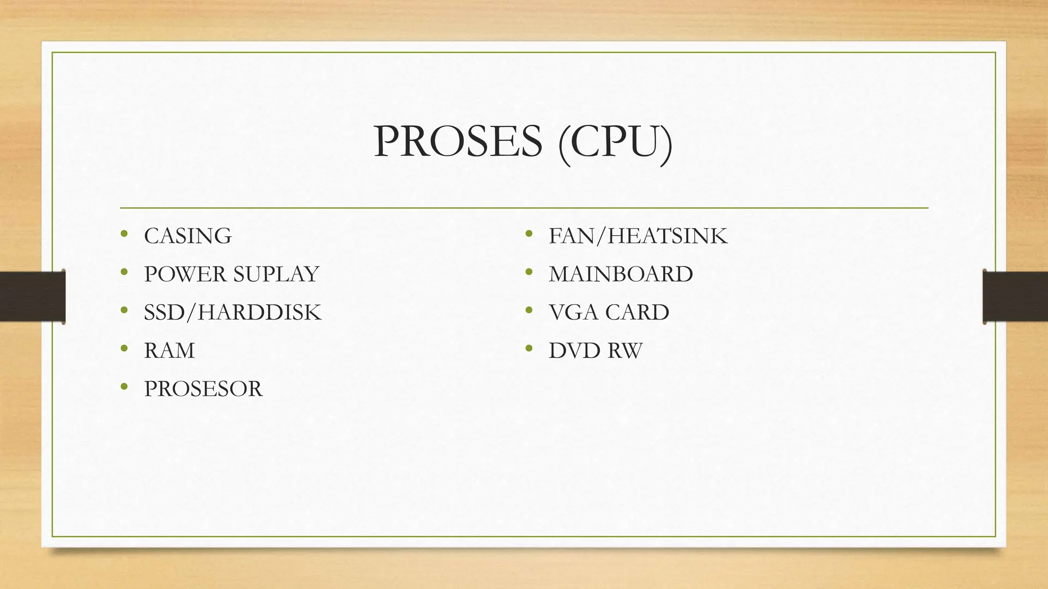 SISTEM COMPUTER - hardware dan software di dalam komputer | PPT