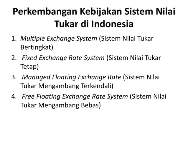 Sistem dan kebijakan nilai tukar | PPTX