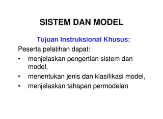 Sistem dan model | PPT